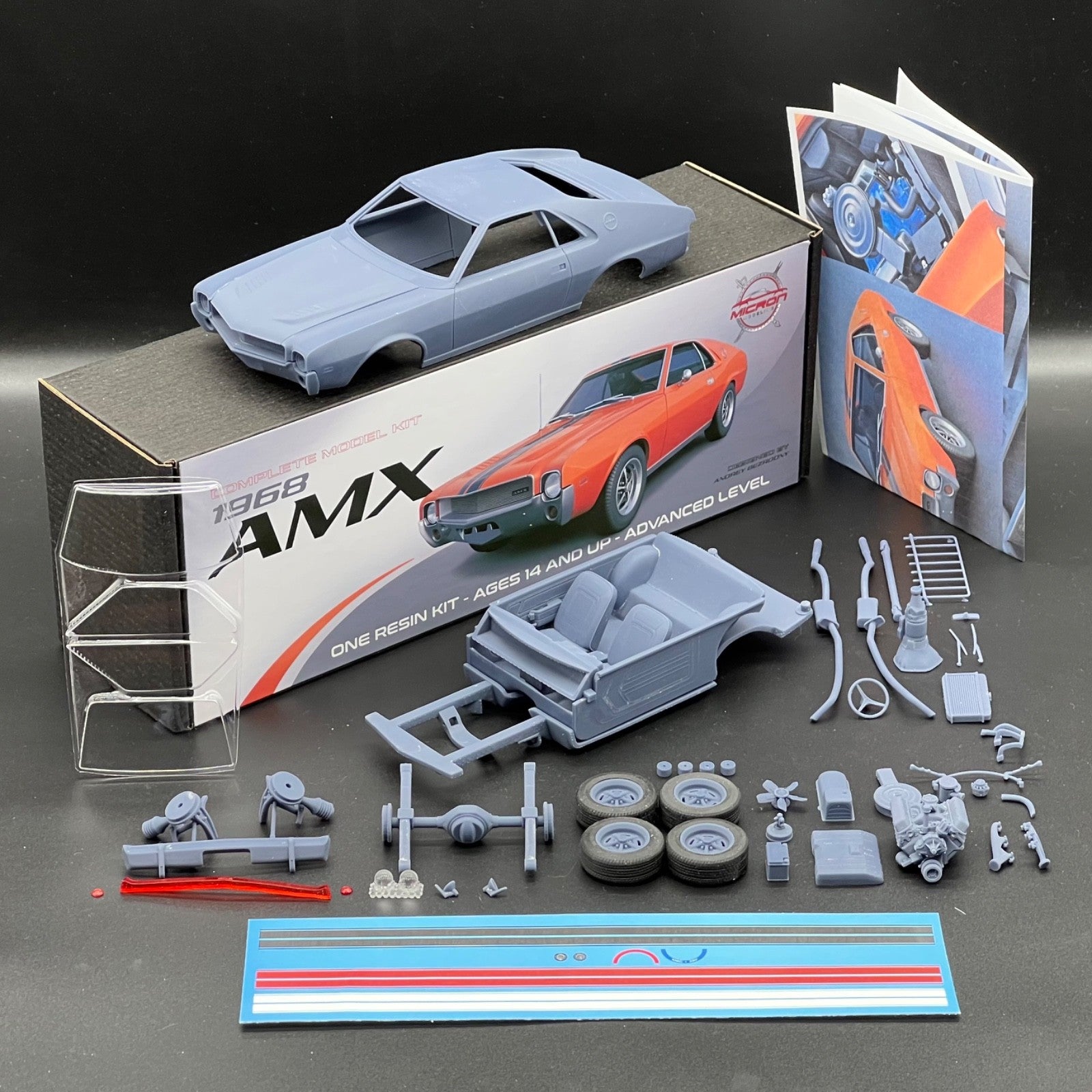 1/25 1968 AMC AMX Premium Model Kit – MicronModeling