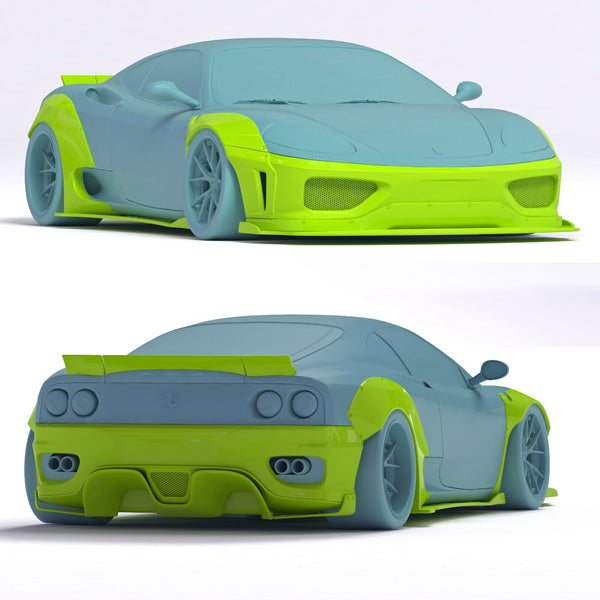 1:24 Ferrari 360 LB Style Widebody Kit Trankit For F360 Tamiya Revell ...
