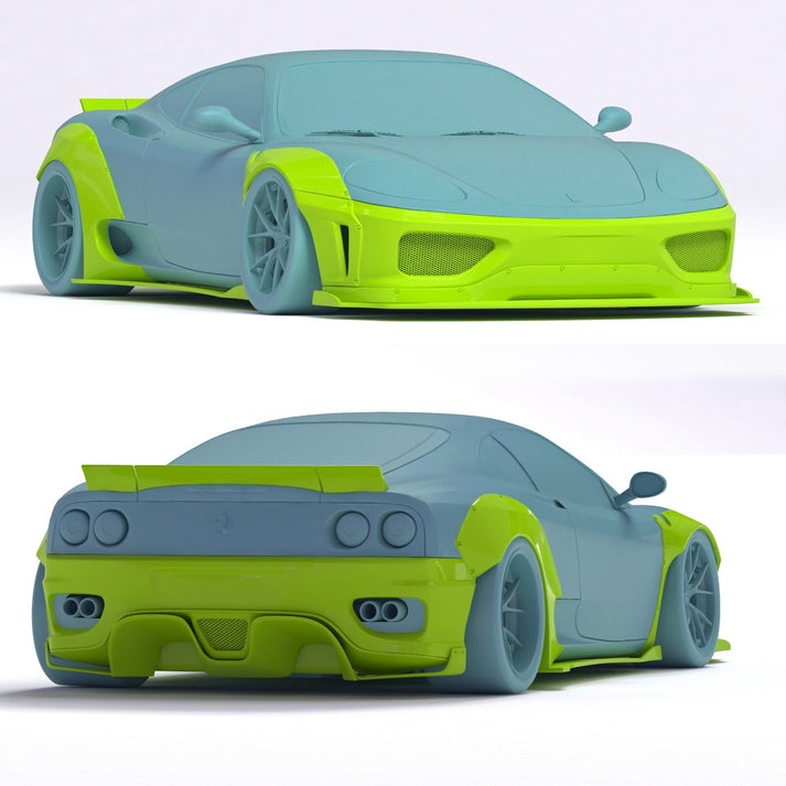 1:24 Ferrari 360 LB Style Widebody Kit Trankit For F360 Tamiya Revell ...