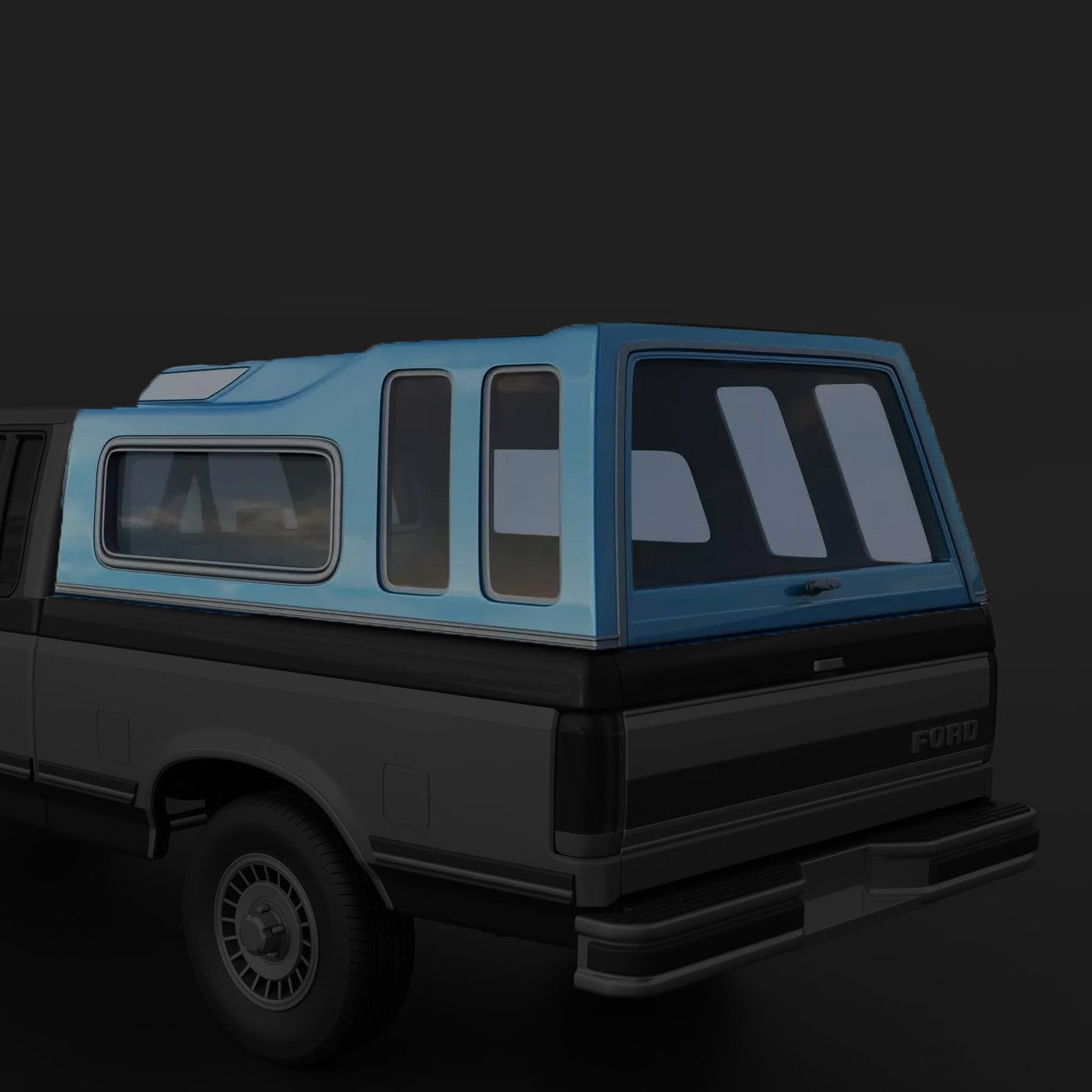 1/25 Camper Shell For Pickup Truck with Clear Windows - Designed for 1 ...