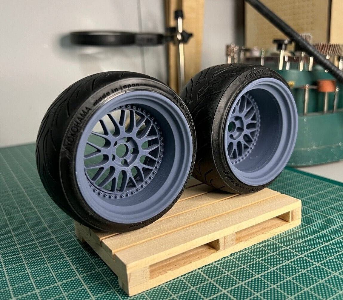 1:8 Scale Work Meister M1 3P Style Wheels & Yokohama Tires For Pocher ...