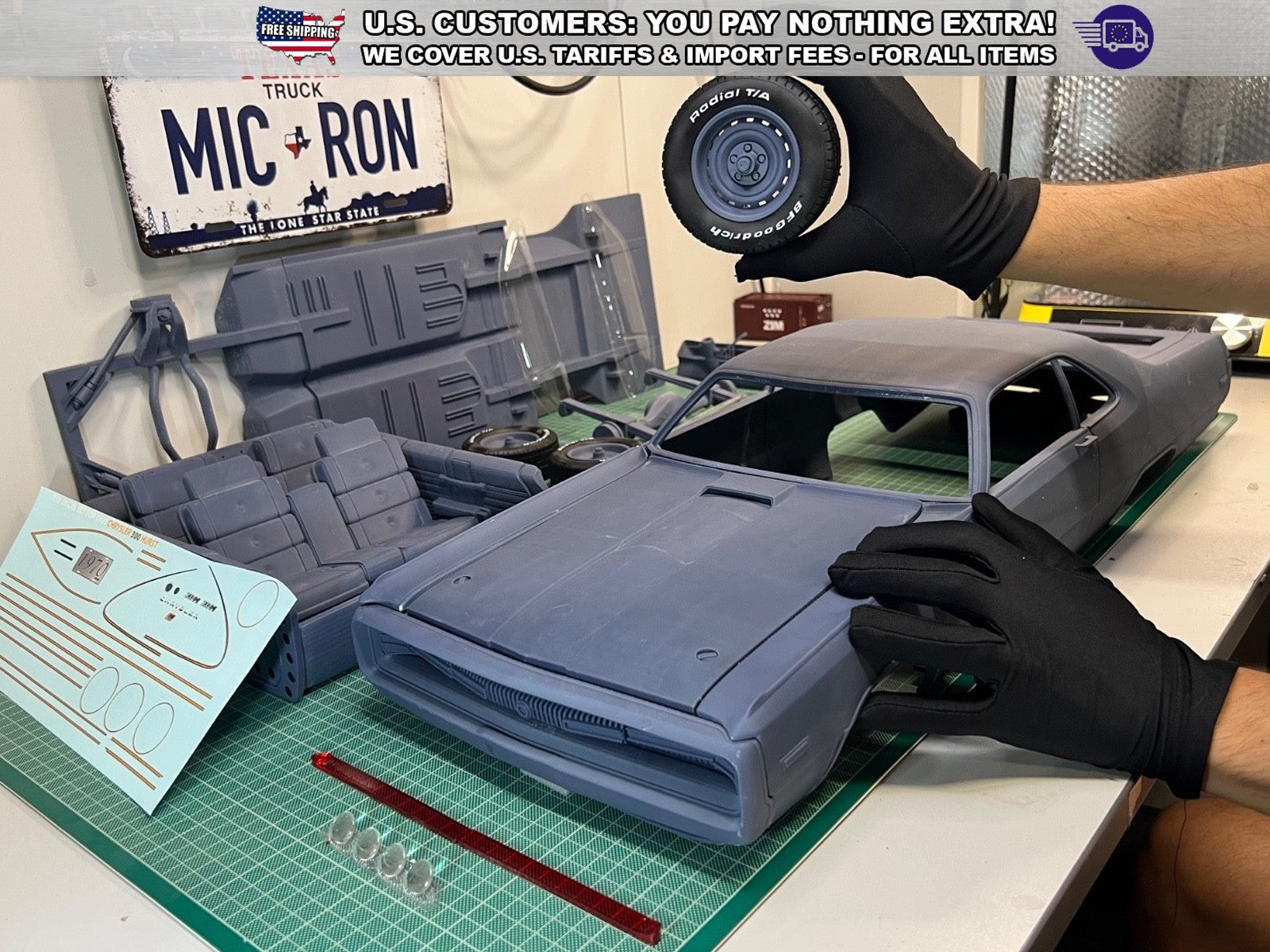 1:8 Scale 1970 Chrysler 300 Hurst Large Resin Model Kit – 28.11" L x 9 ...