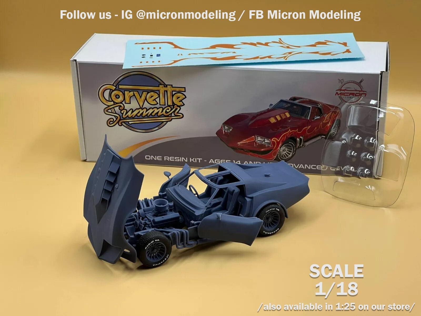 1:18 Corvette Summer Movie Car Model Kit – MicronModeling