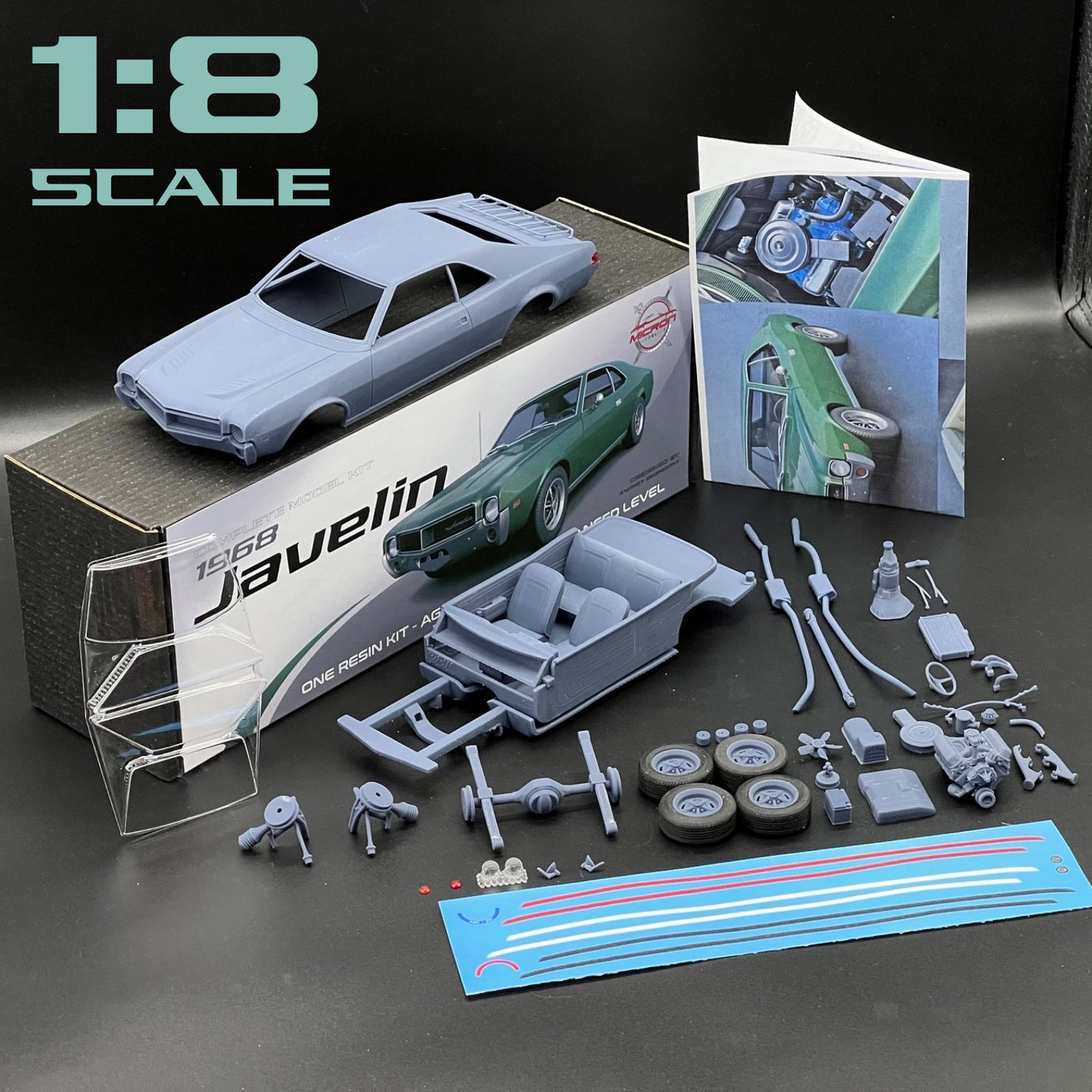 1:8 Scale 1968 AMC Javelin Resin Model Kit – MicronModeling